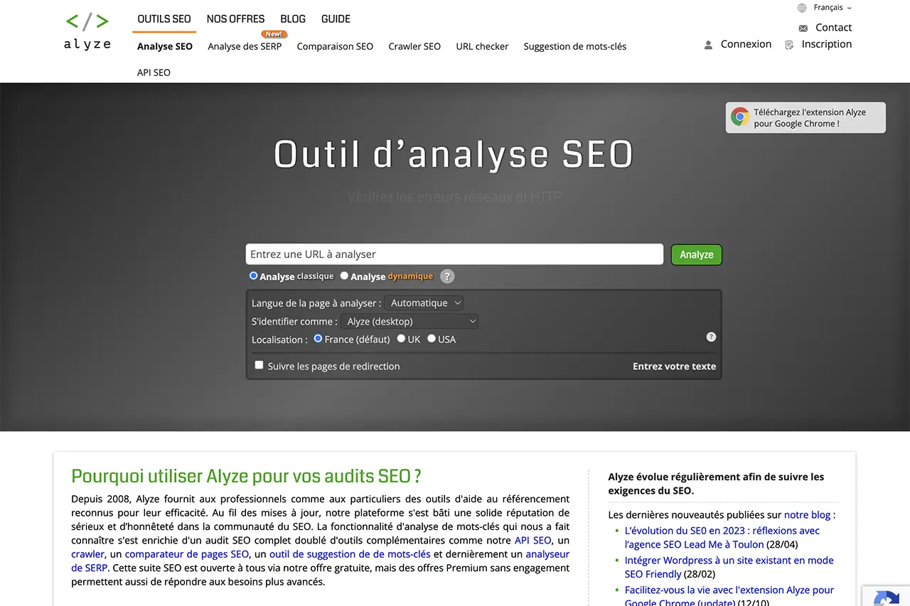 Alyze.com : L'outil d'analyse Web incontournable pour corriger les erreurs de conception - John Web